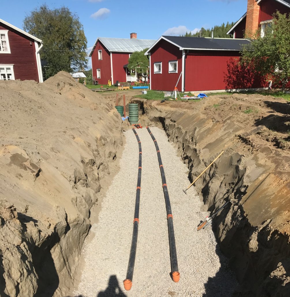 Grävning för avlopp i Sollefteå, Kramfors, Ragunda.